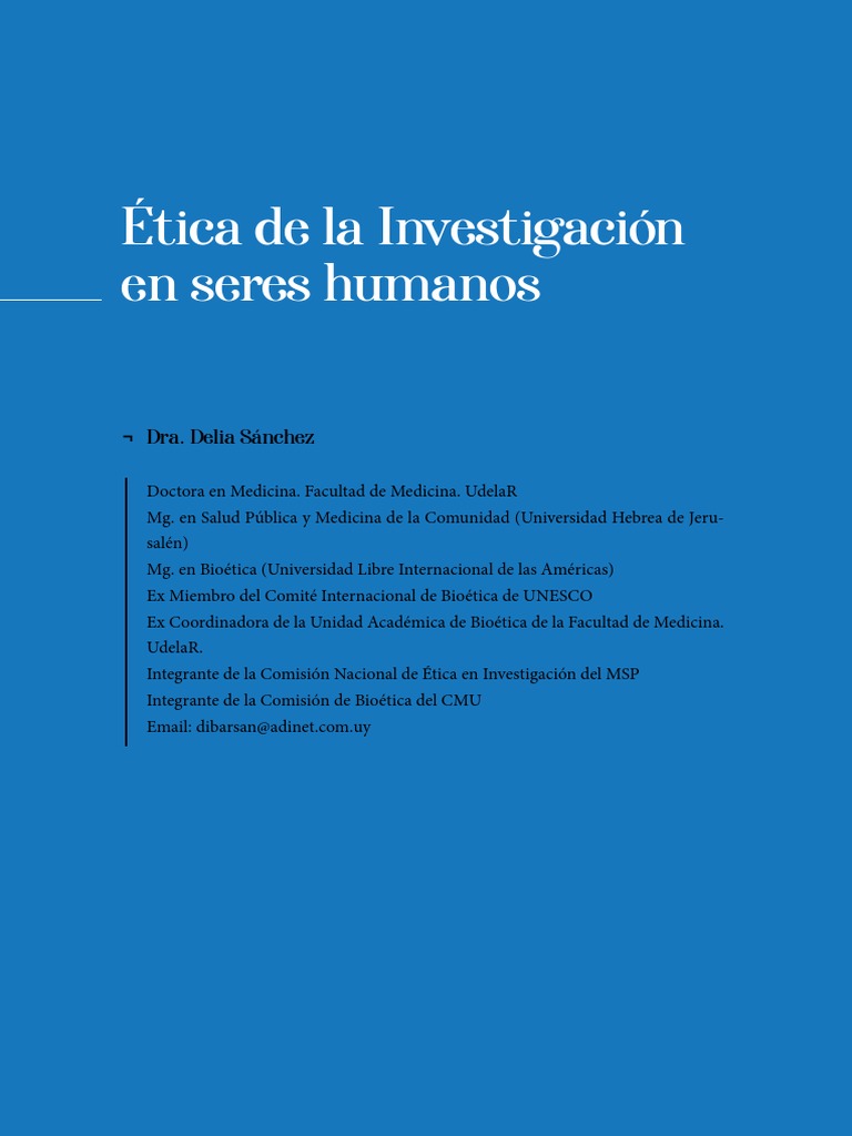 9 Etica de La Investigacion en Seres Humanos | PDF | Bioética | Etica ...