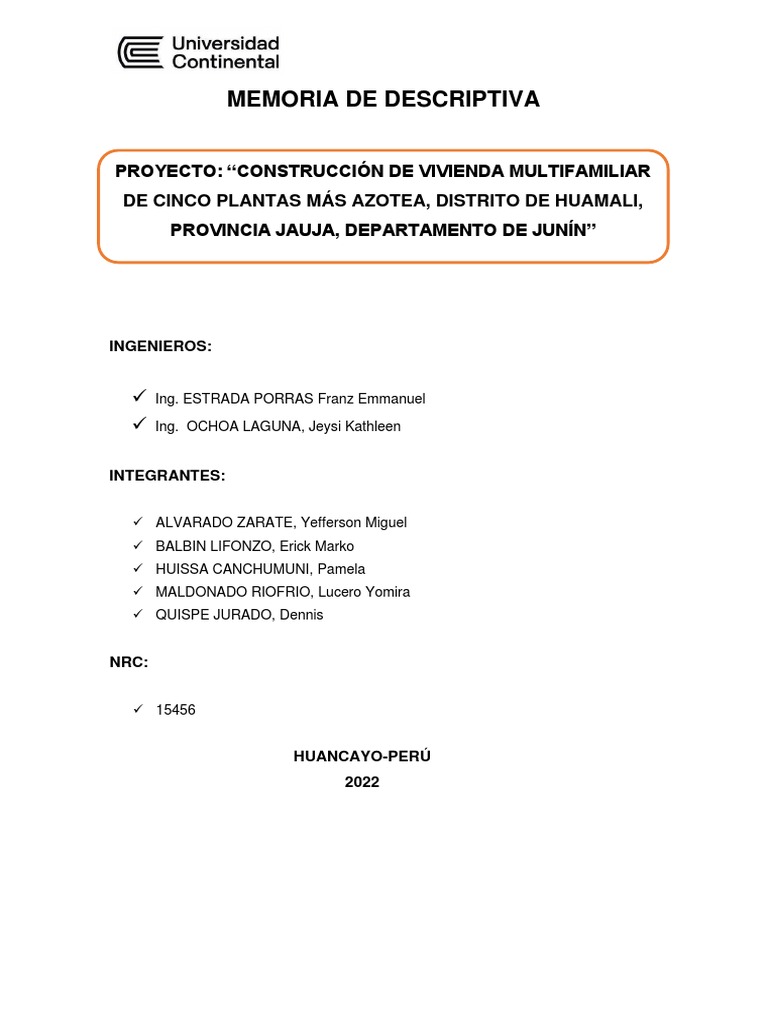 Memoria de Descriptiva PDF | PDF | Clima | Ciencias atmosféricas