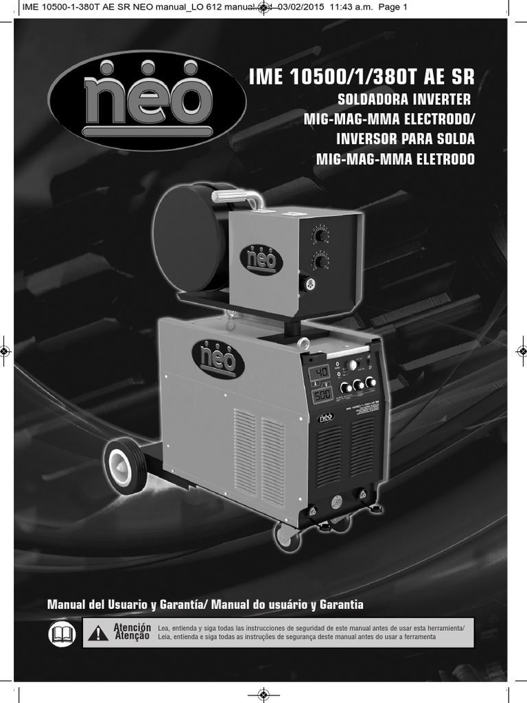 IME 10500 1 380T AE SR NEO Manual PDF | PDF | Soldadura | Construcción