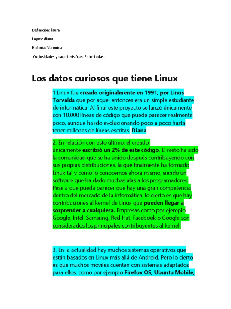 Datos Curiosos | PDF | Familias de sistemas operativos | Informática