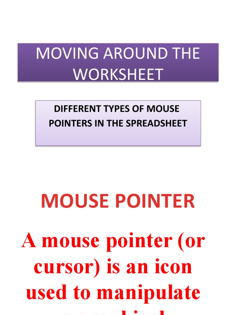 Types of Mouse Pointers in MS Excel | PDF