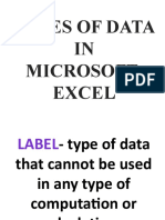Types of Mouse Pointers in MS Excel | PDF