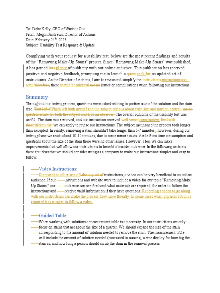Memo - Final Draft | Download Free PDF | Usability | Water Memo - Final Draft | Download Free PDF | Usability | Water