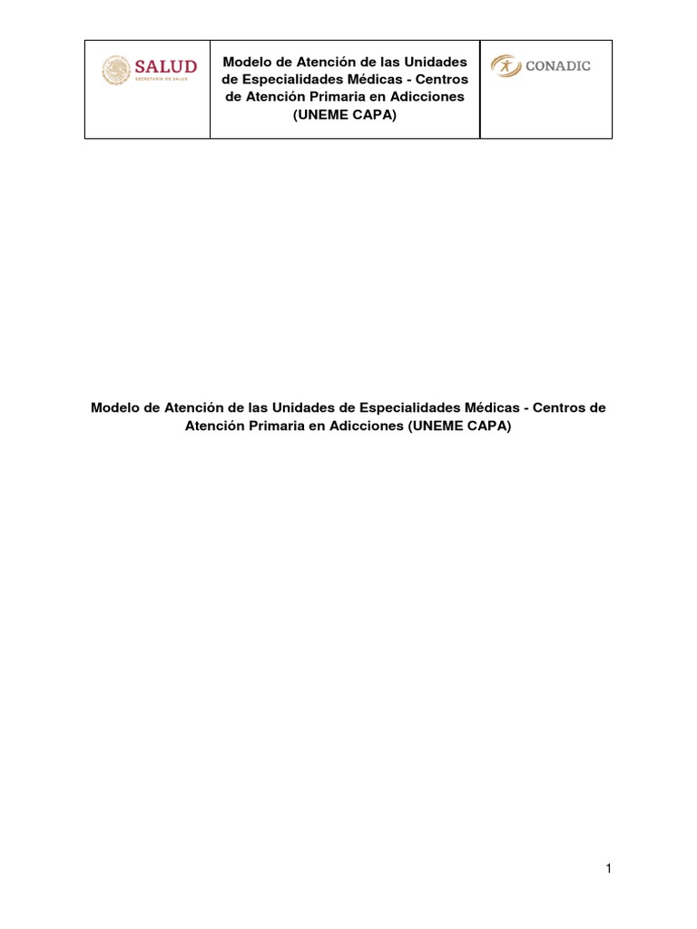 Modelo de Atención de Las Unidades de Especialidades Médicas - Centros de Atención Primaria en ...