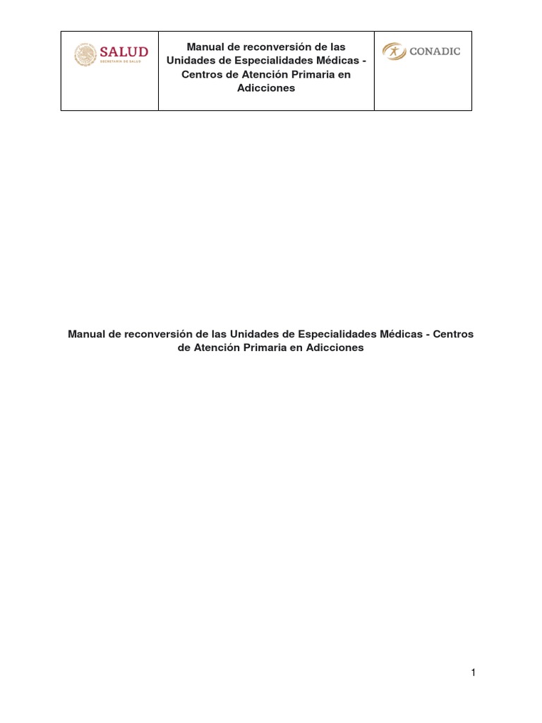 Manual de Reconversión de Las Unidades de Especialidades Médicas - Centros de Atención Primaria ...