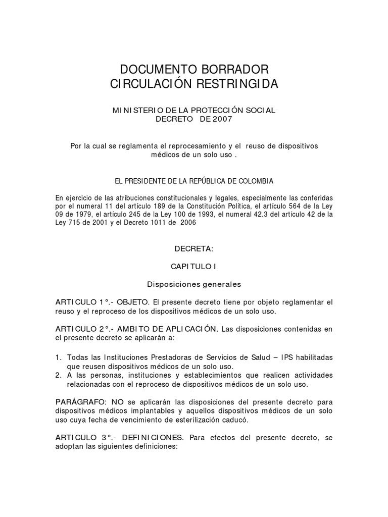 Reuso y Reprocesamiento de D.M PDF | PDF | Dispositivo médico | Esterilización (Microbiología)