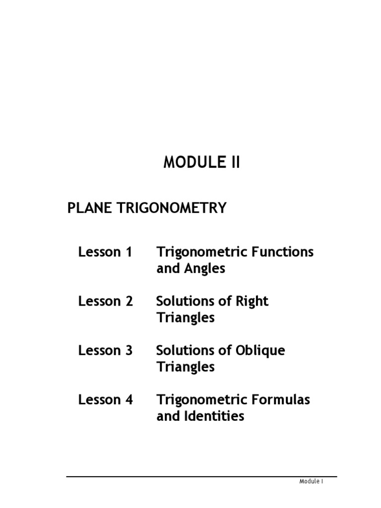 Geec 107 - Module Ii | PDF | Trigonometric Functions | Trigonometry