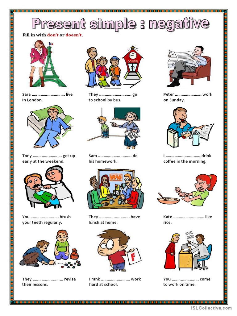 Present Simple - Negative. | PDF