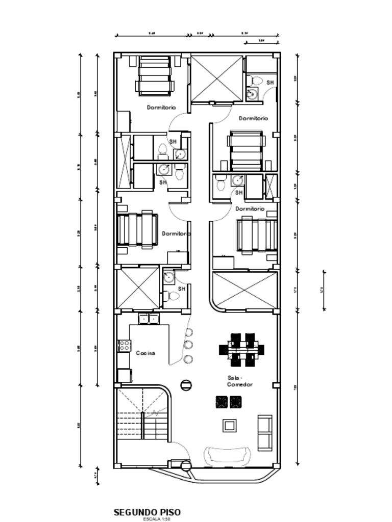 Plano de segundo piso 90 m2 | PDF