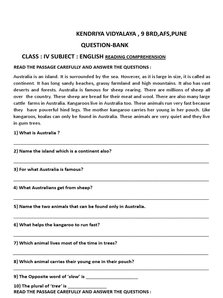 Class 4 Question Bank PDF | PDF | Sowing | Onion