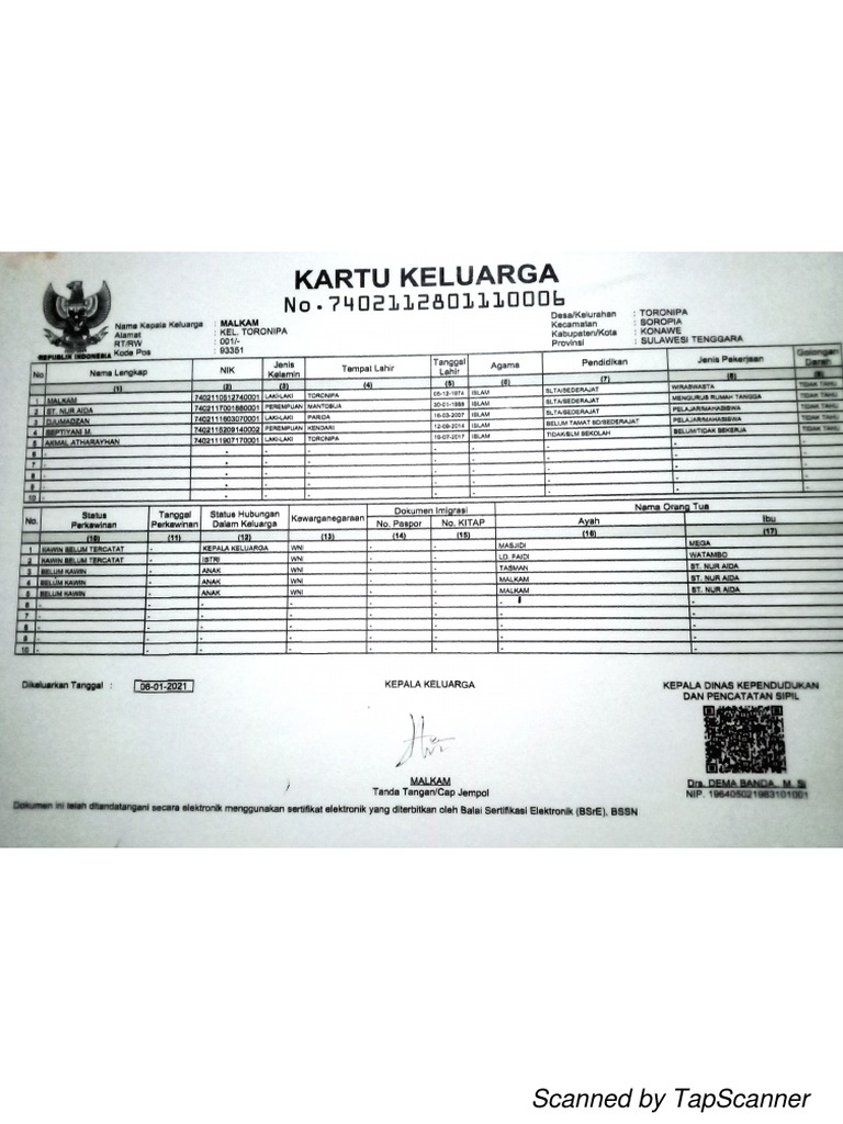 Kartu Keluarga PDF | PDF
