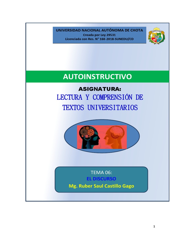 Separata 06 - Lectura y Ctu11 | PDF | Discurso | Argumento
