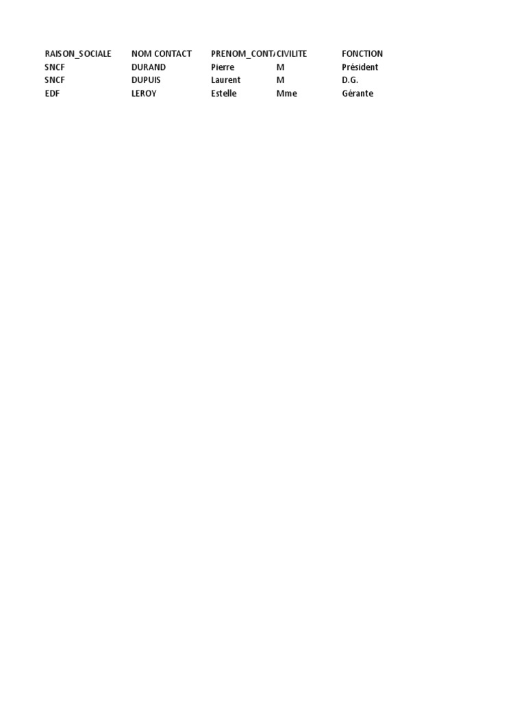 Exemple Fichier Client Excel | PDF Exemple Fichier Client Excel | PDF