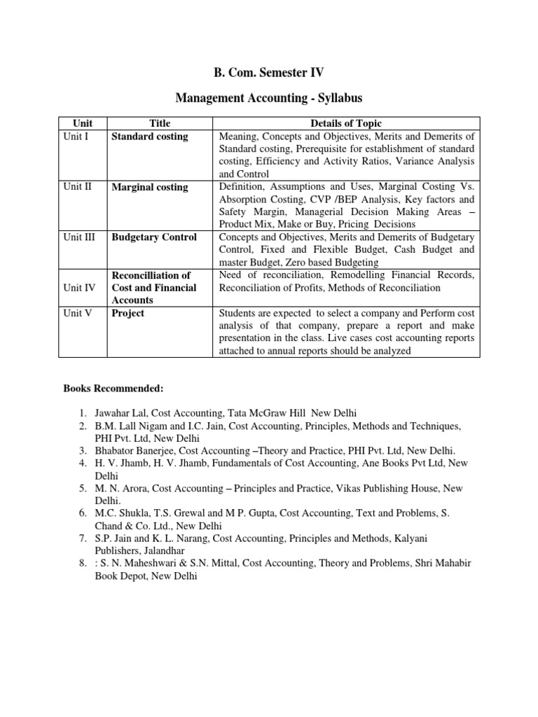 Management Accounting | PDF