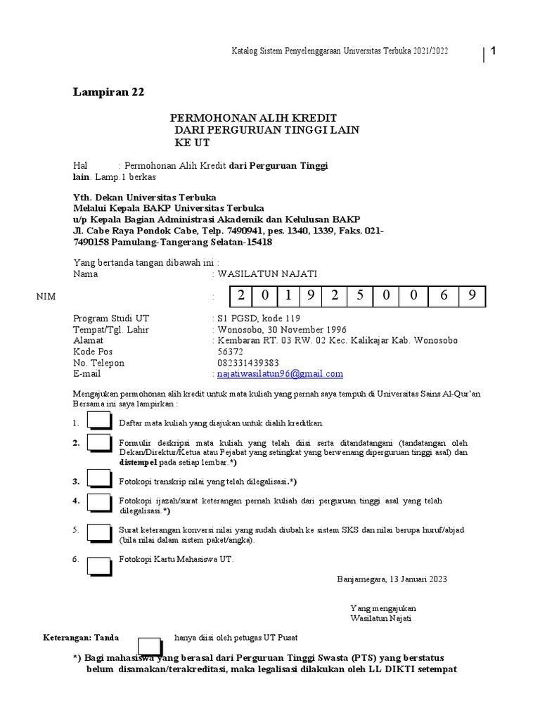 Surat Permohonan Titik N | PDF