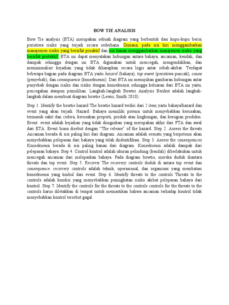 Bow Tie Analisis | PDF