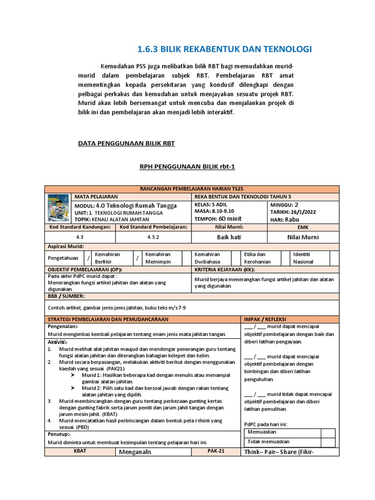 Mempertingkatkan Pembelajaran RBT melalui Penggunaan Bilik RBT | PDF