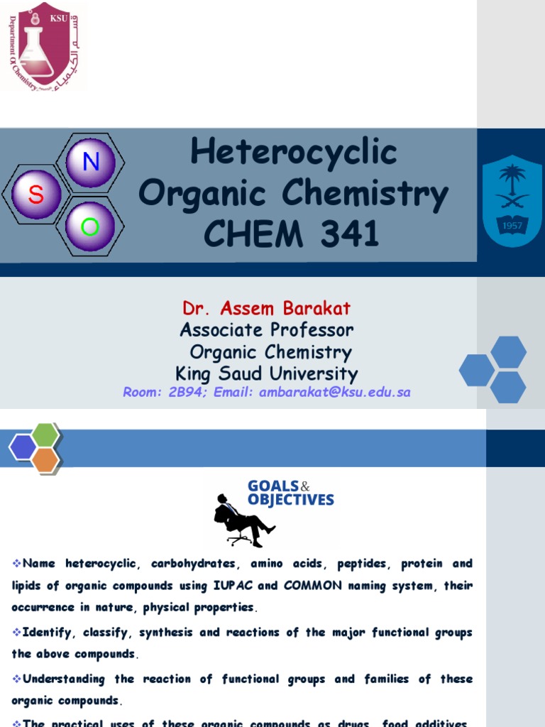 Heterocyclic Organic Chemistry | PDF | Heterocyclic Compound | Aromaticity