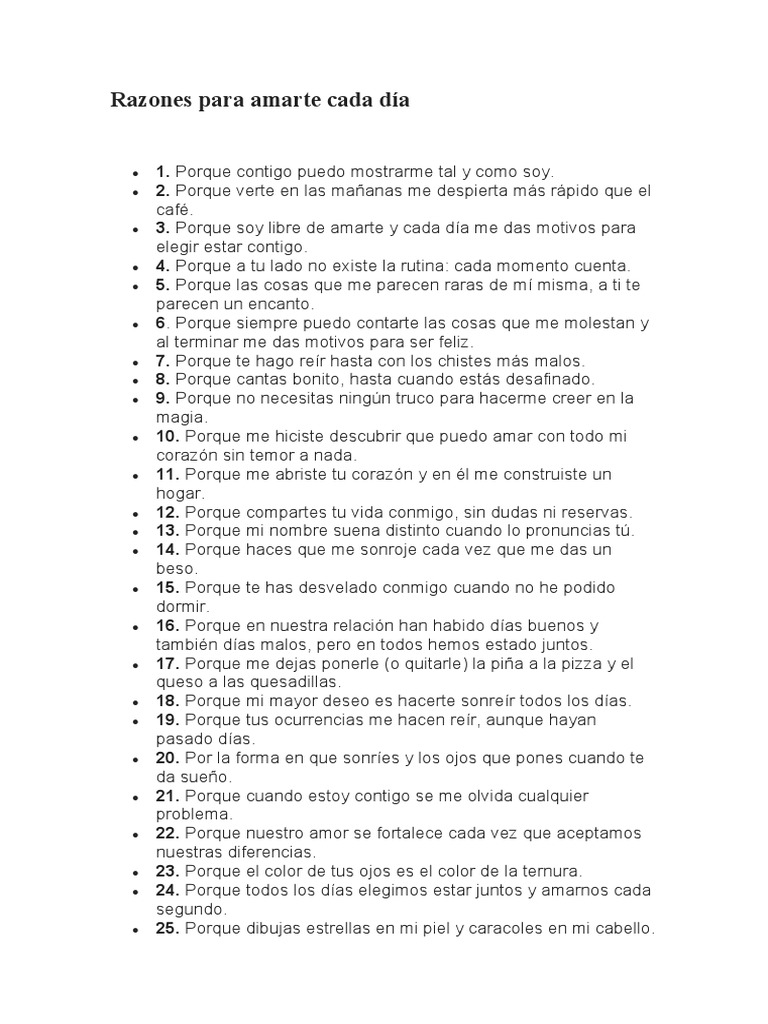 365 Razones Por Las Que Te Amo | PDF | Amor