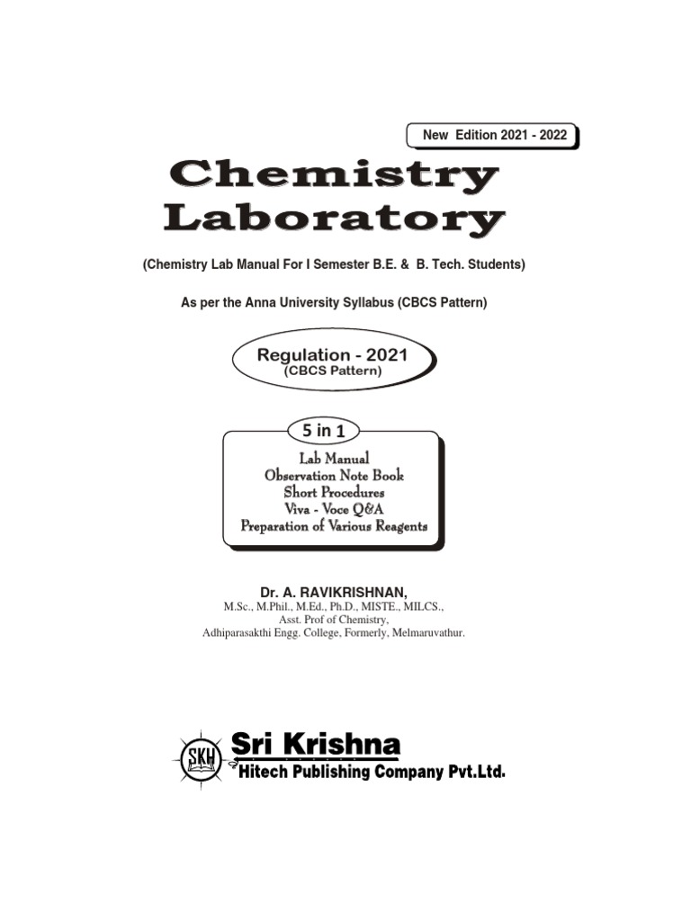 5.engineering Chemistry Lab 2021 (Final) PDF | PDF | Titration | Chemistry