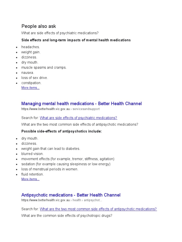 About Psychiatric Drugs Side-Effects | PDF | Antipsychotic | Selective ...