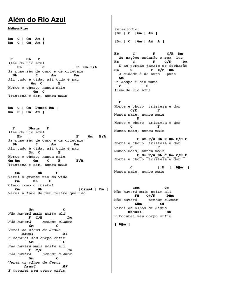 Além Do Rio Azul - Cifra | PDF