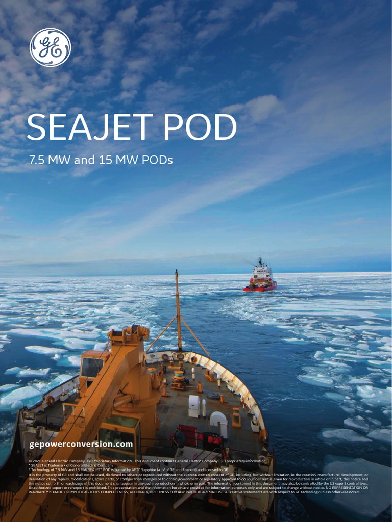 SEAJET POD 7.5MW and 15MW PODs - GE | PDF | Electric Motor | Mechanical Engineering
