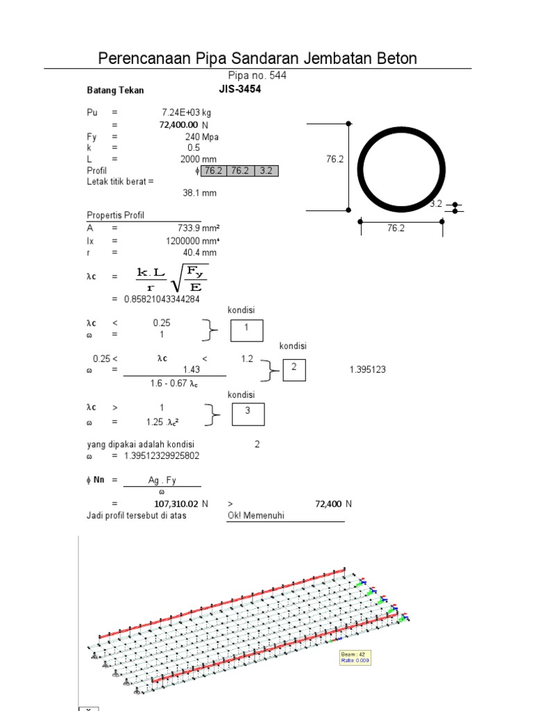 Perencanaan Tiang Sandaran | PDF