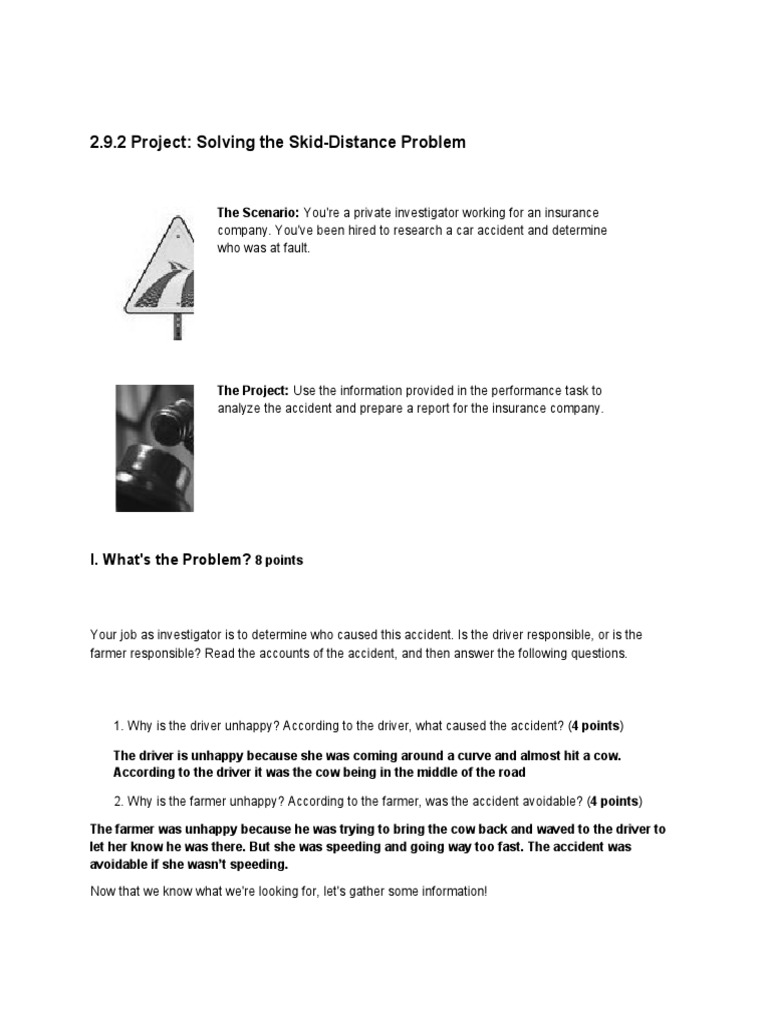 Skid-Distance Analysis for Accident Report | PDF | Speed | Transport