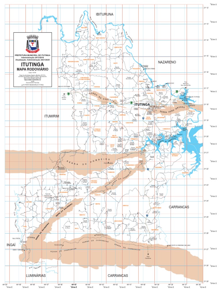 Mapa Rodoviário de Itutinga | PDF | Geografia Física