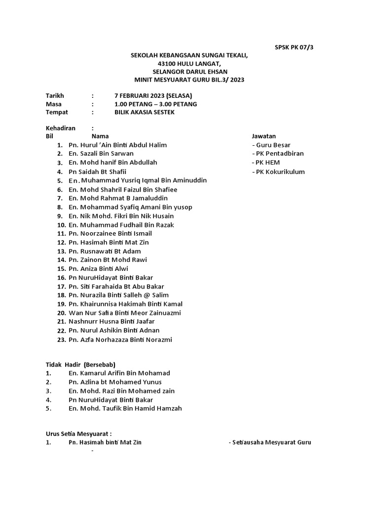 Minit Mesy Guru 3 2023 Terkini Edit | PDF