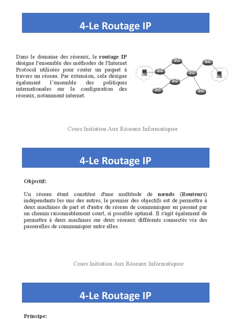 4-Le Routage IP | PDF | Routage | Protocoles Internet