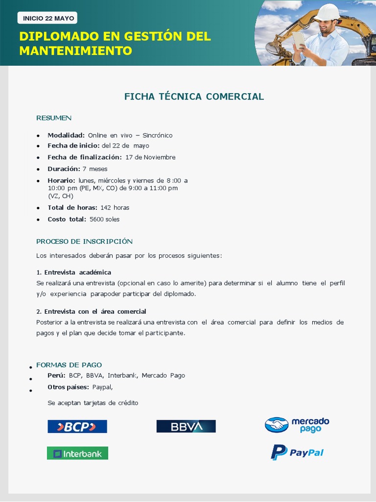 Diplomado en Gestion de Mantenimiento | PDF Diplomado en Gestion de Mantenimiento | PDF