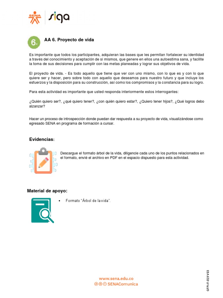 Actividad 6 Proyecto De Vida Pdf