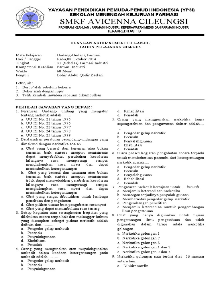 Uuk Farmasi Ganjil | PDF