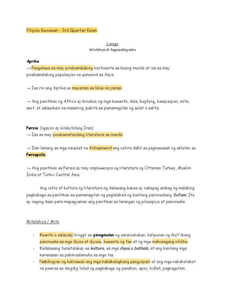 Filipino-Reviewer | PDF