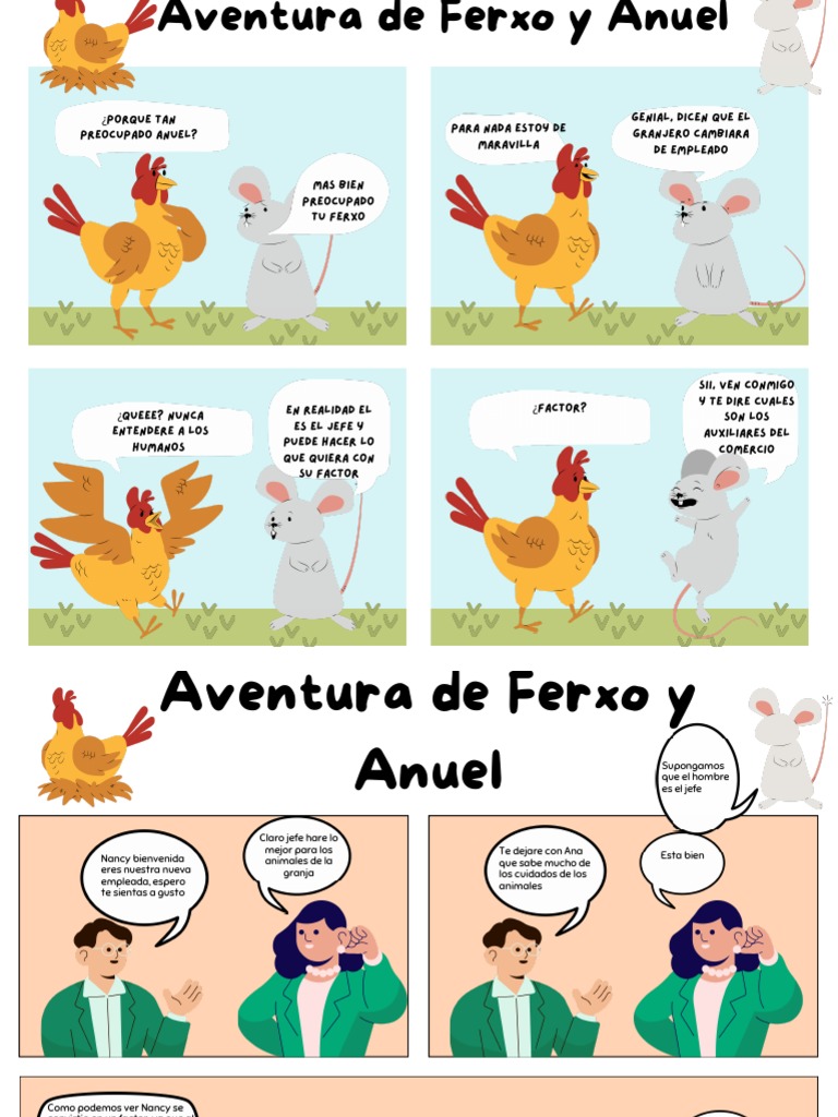 Colorful Animals 4 Panel Comic Strip | PDF
