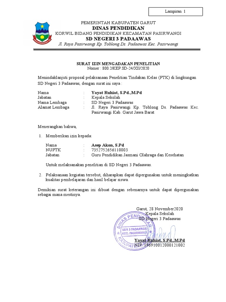 Lampiran Berkas PTK | PDF