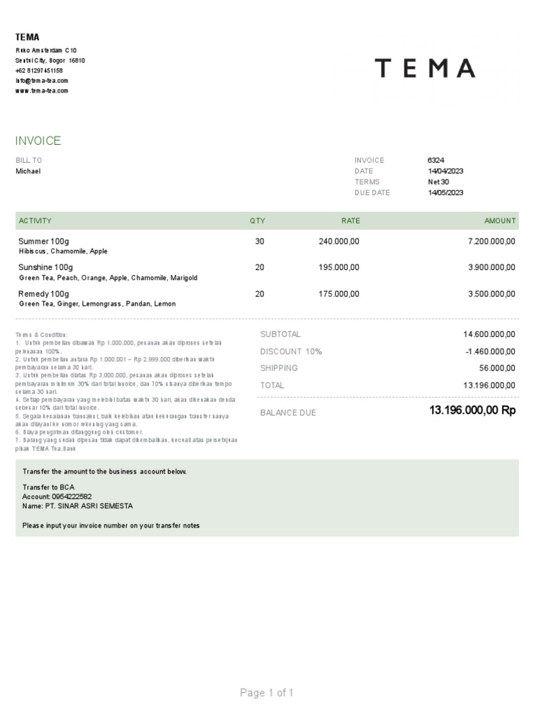 Invoice 6324 - Michael PDF | PDF