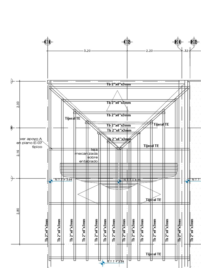 Planta de Estructura de Techo Con Alucin | PDF