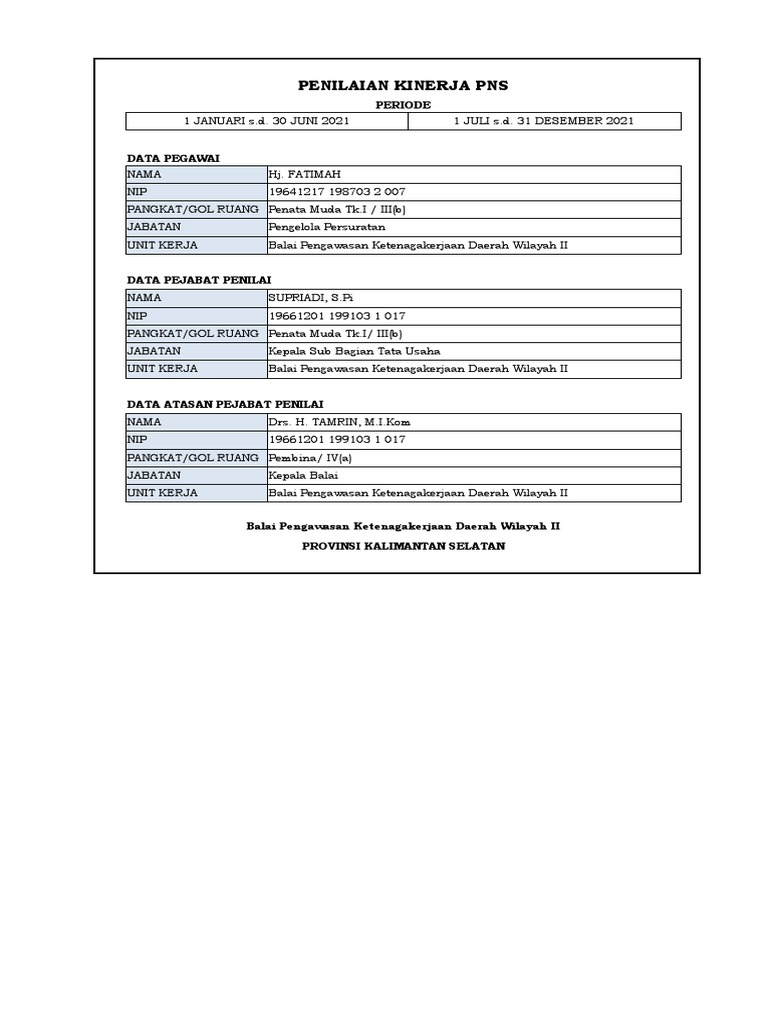 2 Format SKP Jabatan Administrasi-Pengadministrasi Persuratan | PDF
