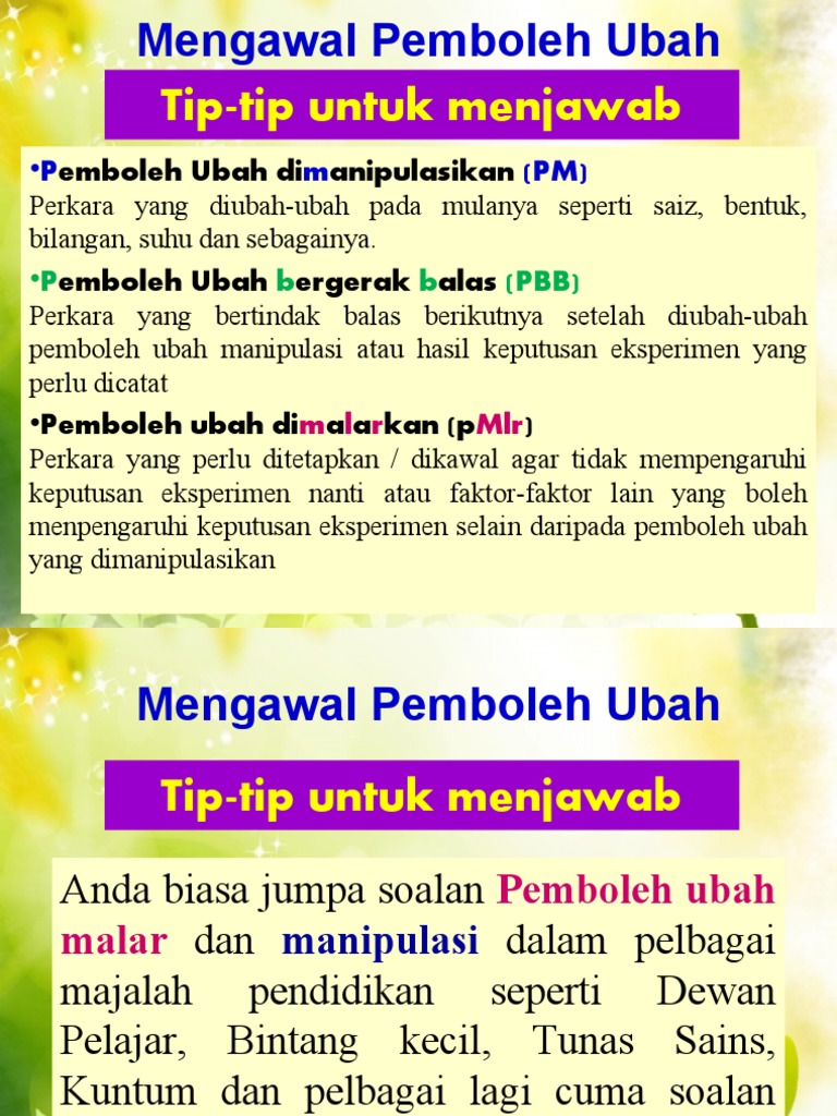 2.teknik Menjawab Soalan - Pemboleh Ubah | PDF