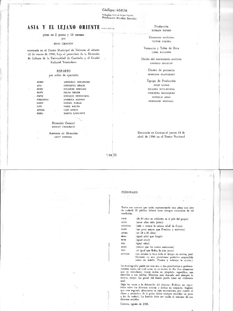 Guion Asia y El Lejano Oriente de Isaac Chocron | PDF