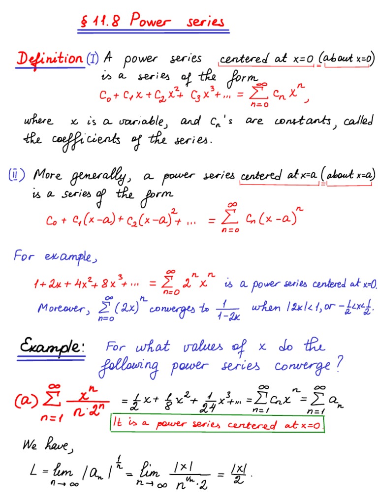 11.8 Power Series PDF | PDF