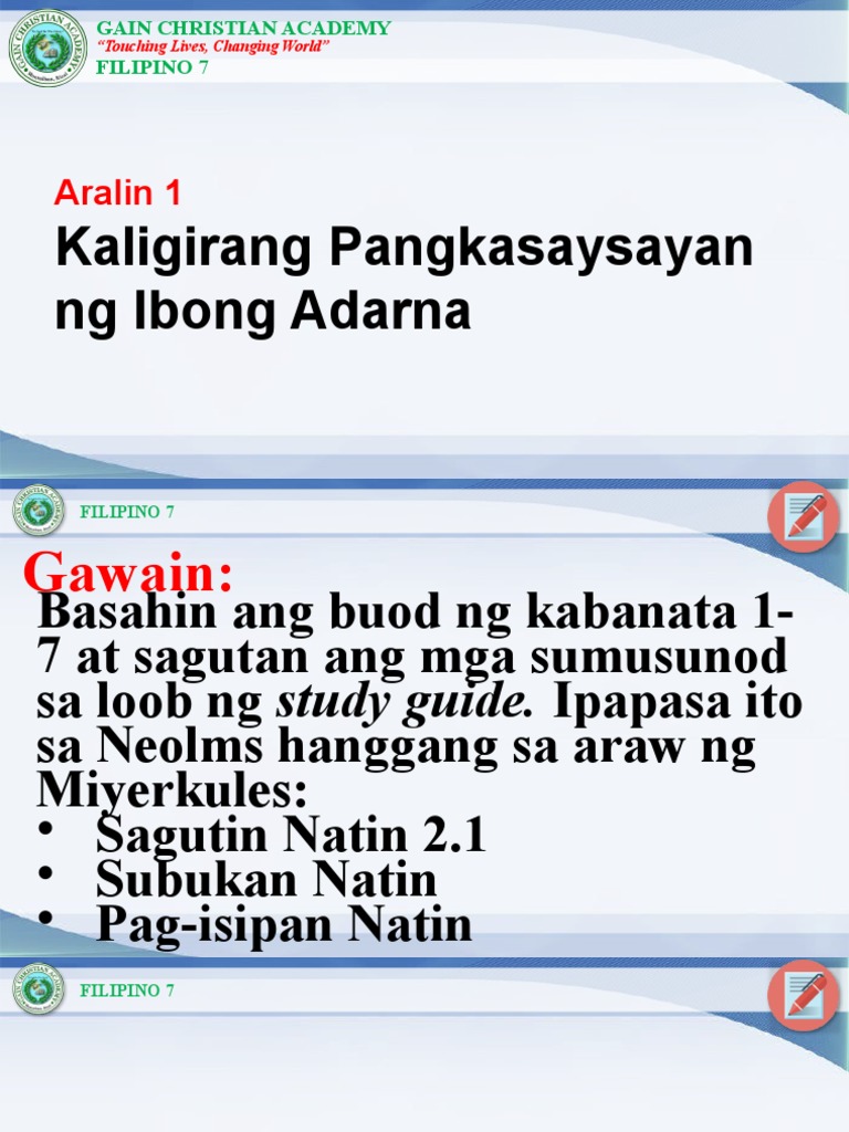 Fil 7 42.1 (Buod NG Kabanata 1-7) Powerpoint | PDF