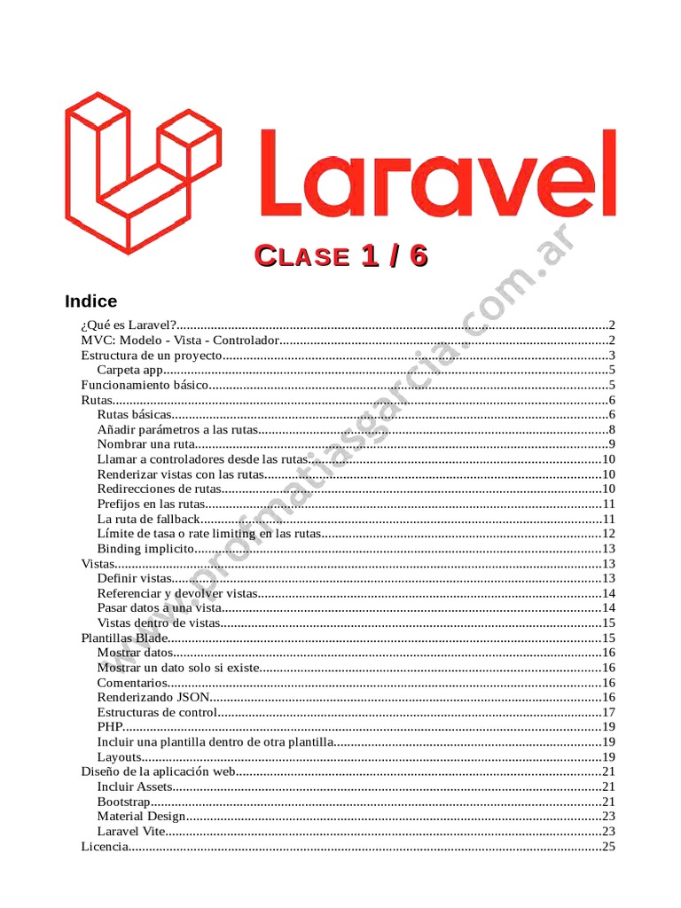 Laravel-Clase1 | PDF | Bootstrap (marco frontal) | Modelo – Vista – Controlador
