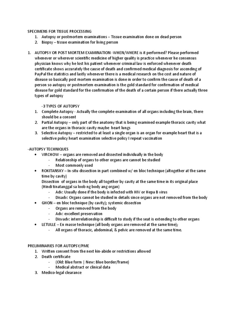 HISTOPATH REVIEWER PRELIM QUIZ 2 | PDF | Autopsy | Histology