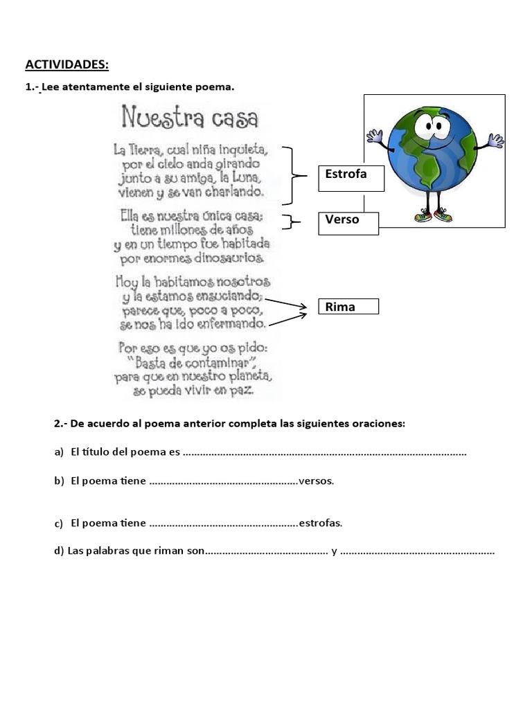 Ejercicio Estructura de Un Poema | PDF