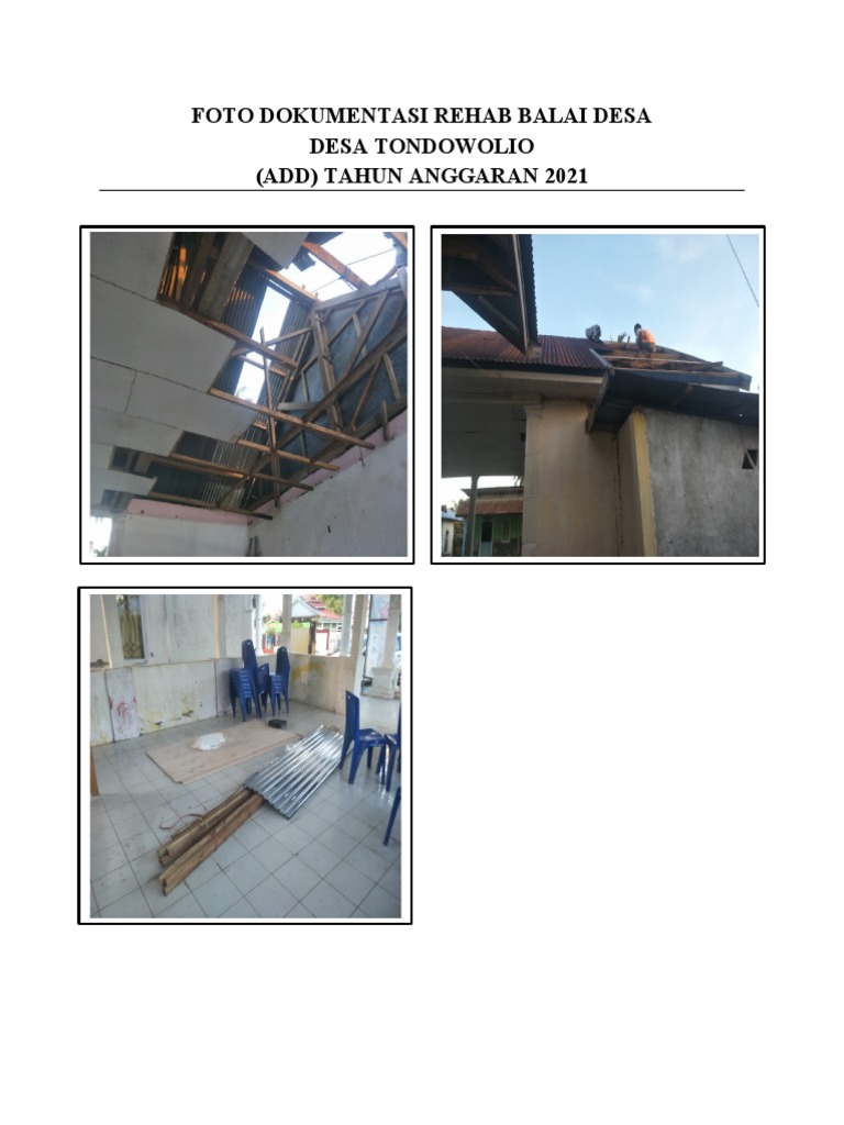 Foto Dokumentasi Rehab Balai Desa 2021 | PDF