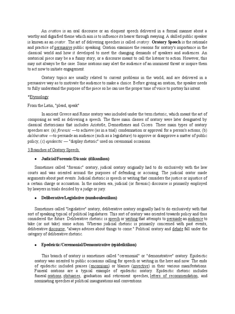 CNF Report Oratory Speech Senior High | PDF | Public Speaking | Rhetoric